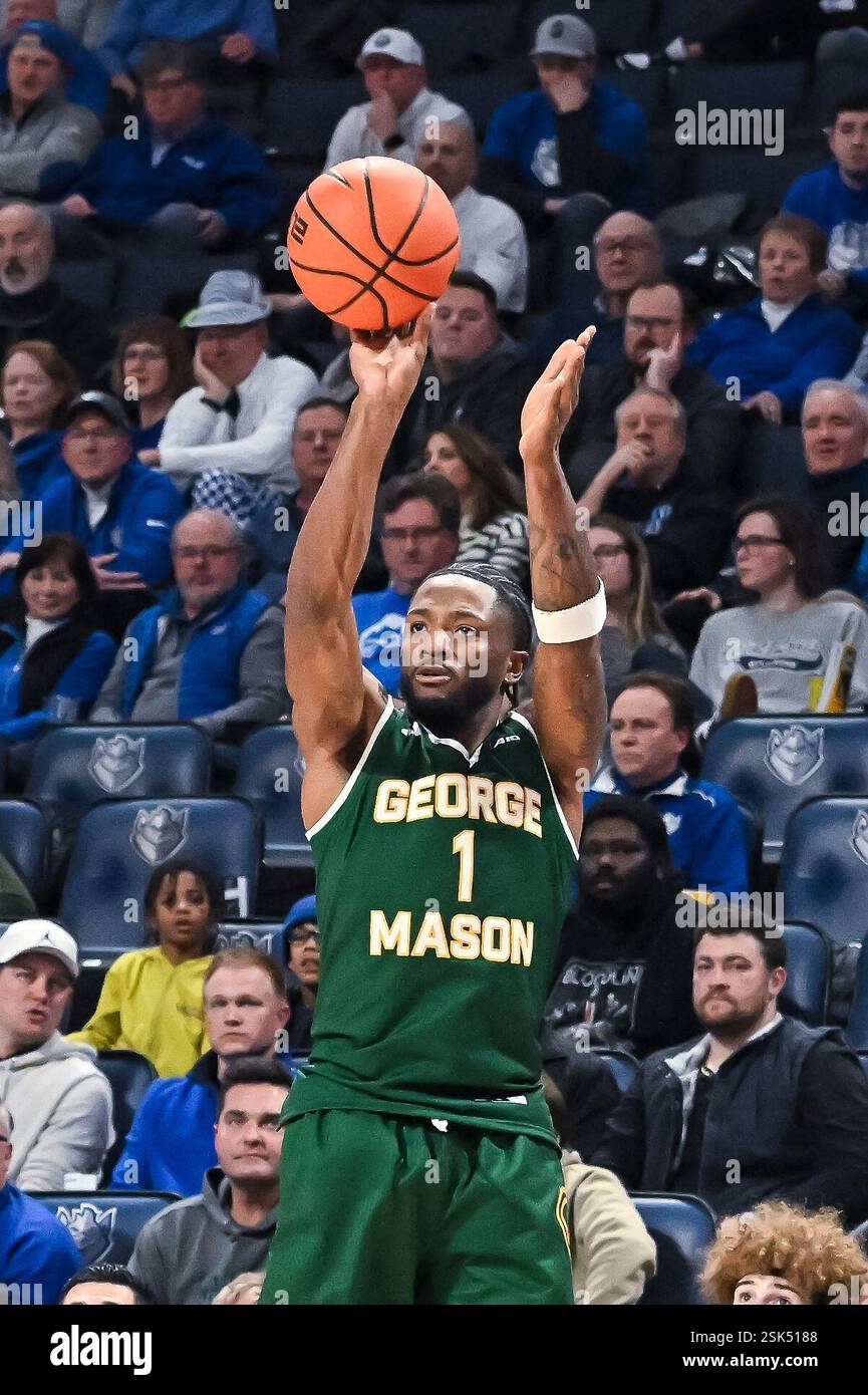 FEBRUARY 11, 2025: George Mason Patriots guard Jared Billups (1) takes ...