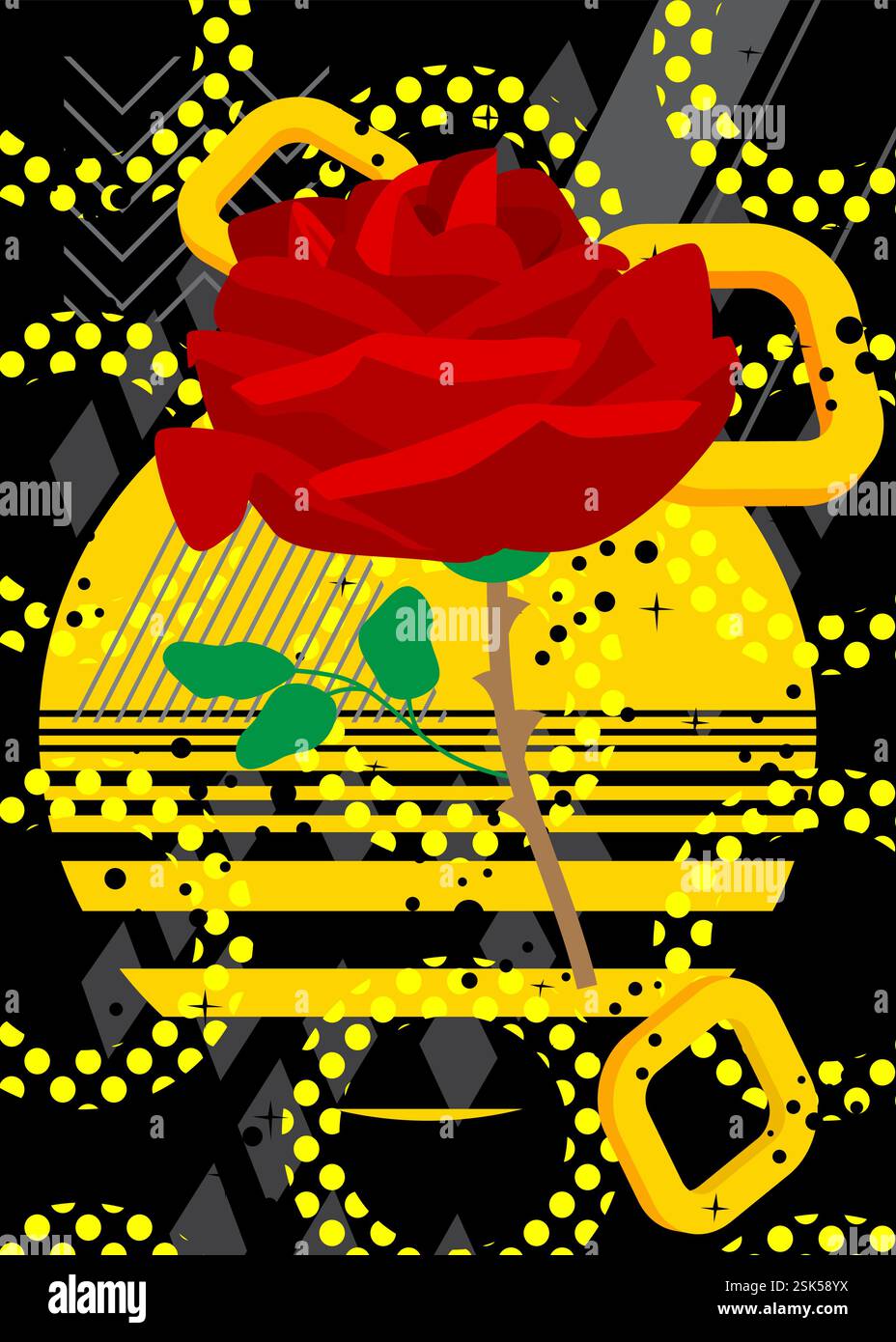 Rose geometrical graphic retro theme background. Minimal geometric ...