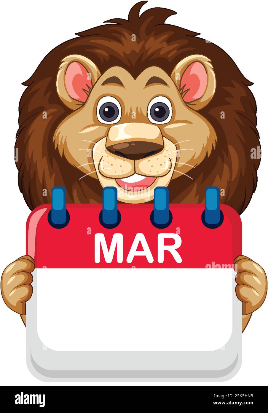 A cheerful lion with a March calendar Stock Vector Image & Art - Alamy