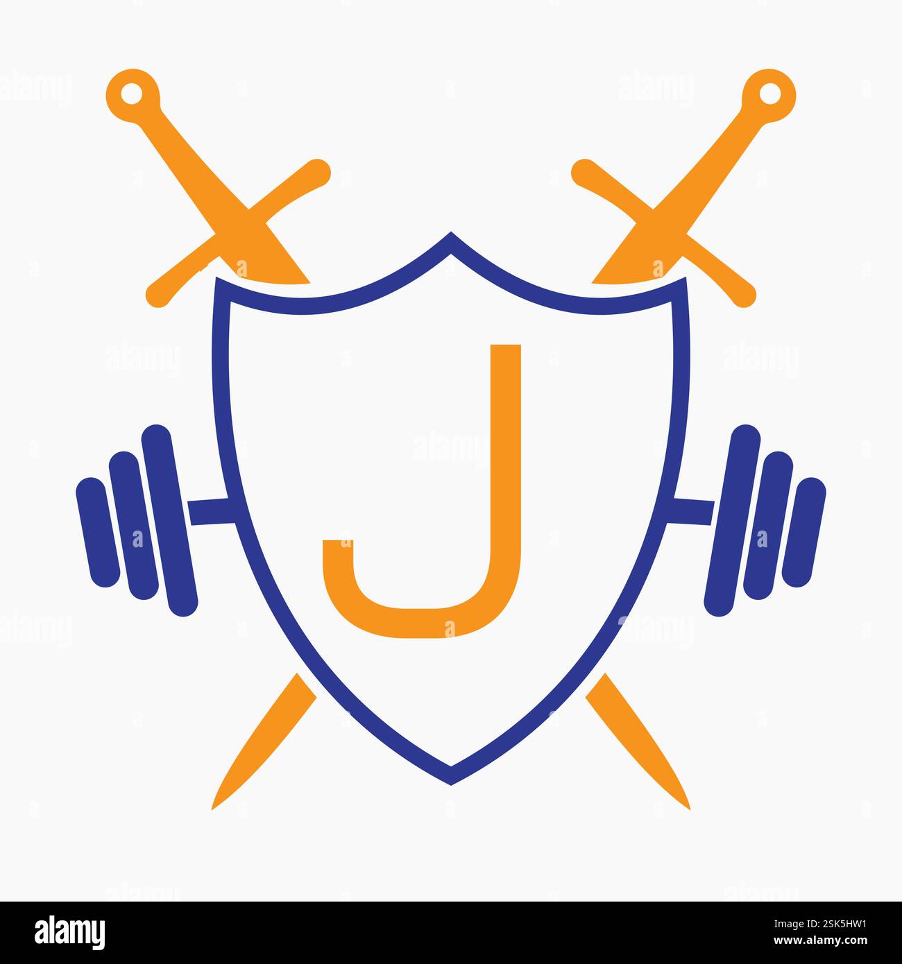 Initial Letter J Warrior Logo Design Concept For Security, Safety and ...
