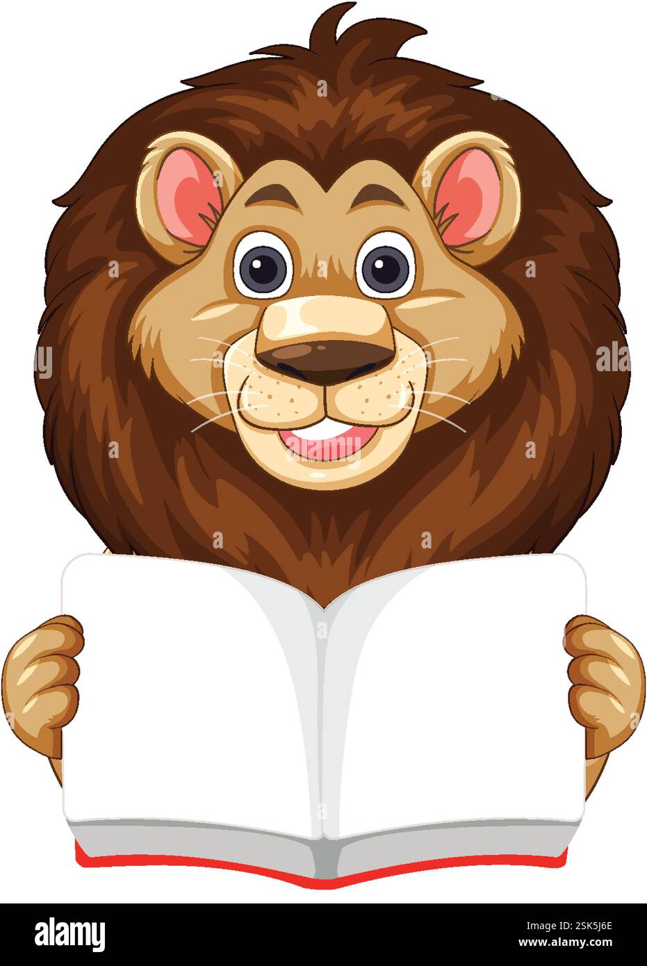 A cartoon lion holding an open book Stock Vector Image & Art - Alamy