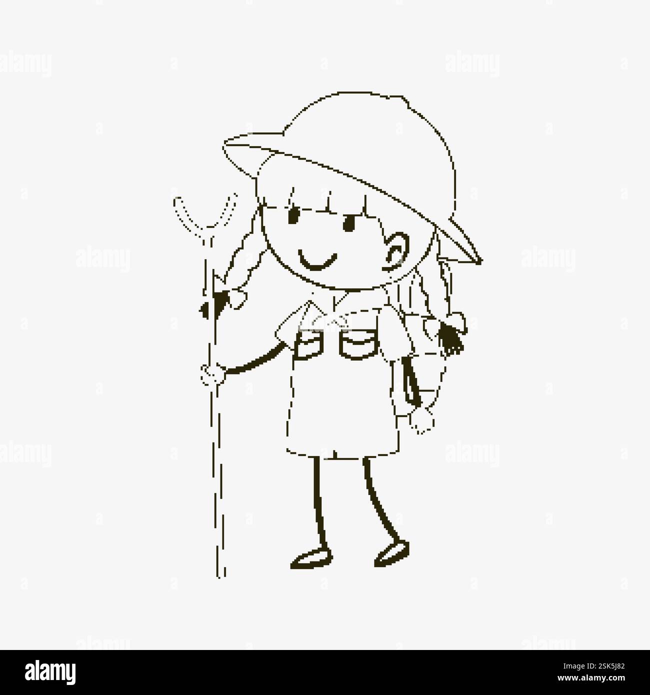 Girl scout ready for an outdoor adventure Stock Vector Image & Art - Alamy