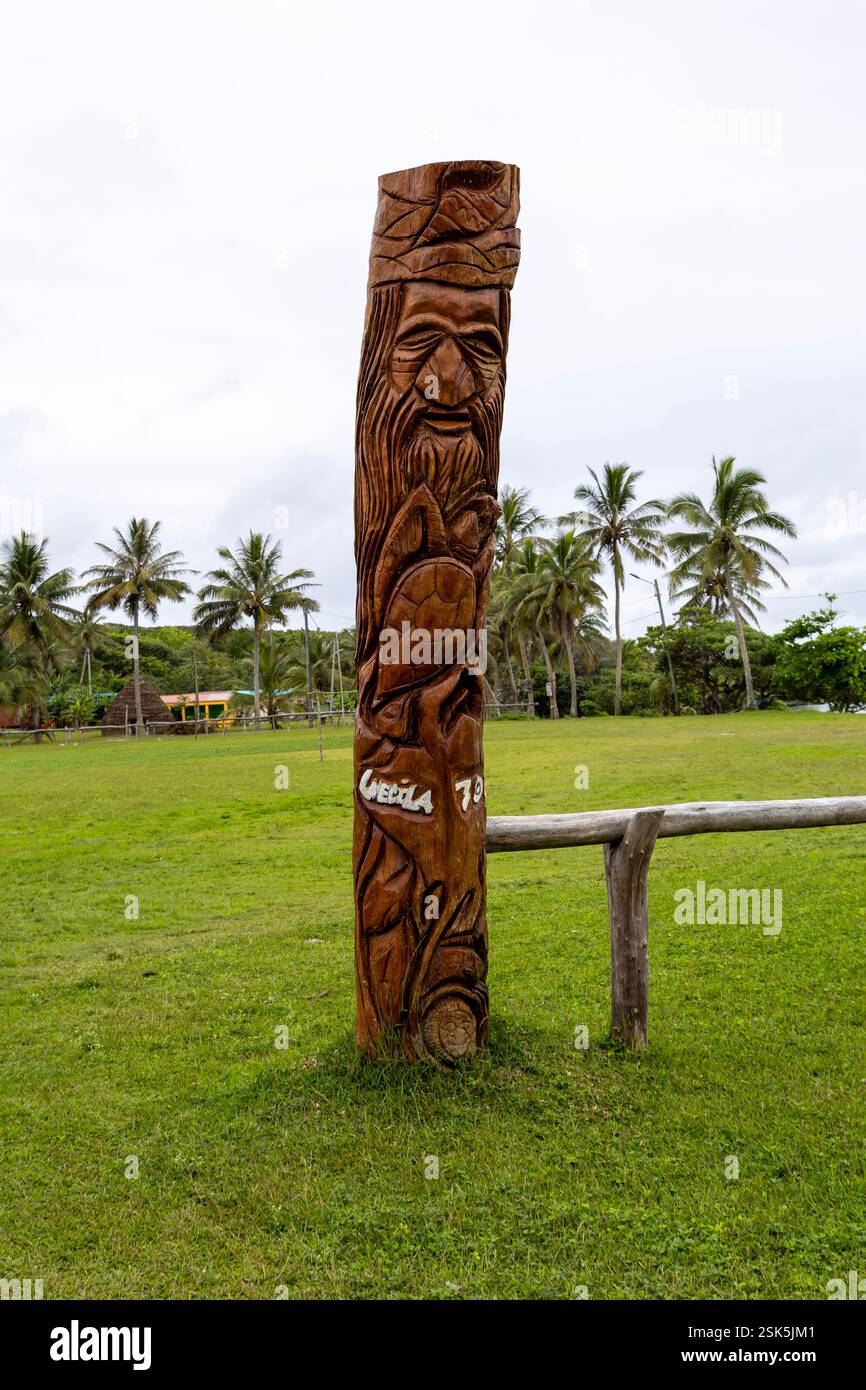 Traditional totem culture Luecila, commune of WE, Lifou Island, Loyalty ...