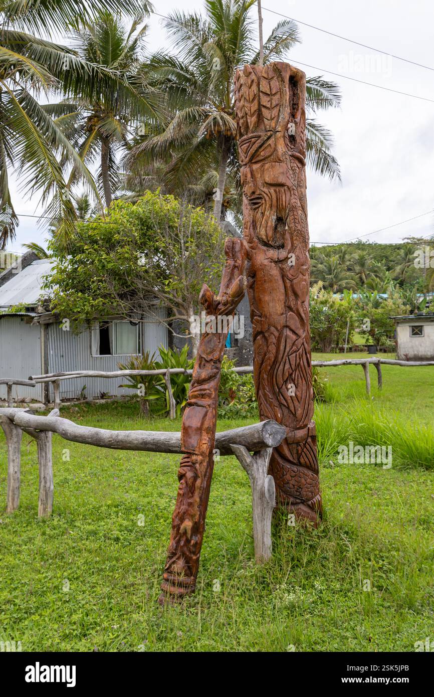 Traditional totem culture Luecila, commune of WE, Lifou Island, Loyalty ...