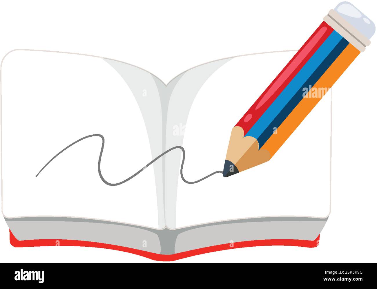 Colorful pencil sketching in an open notebook Stock Vector Image & Art ...