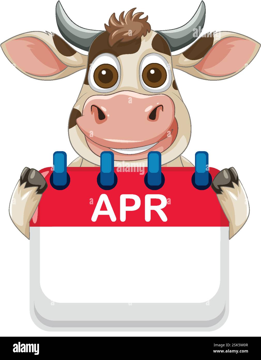 Smiling cow with April calendar illustration Stock Vector Image & Art ...