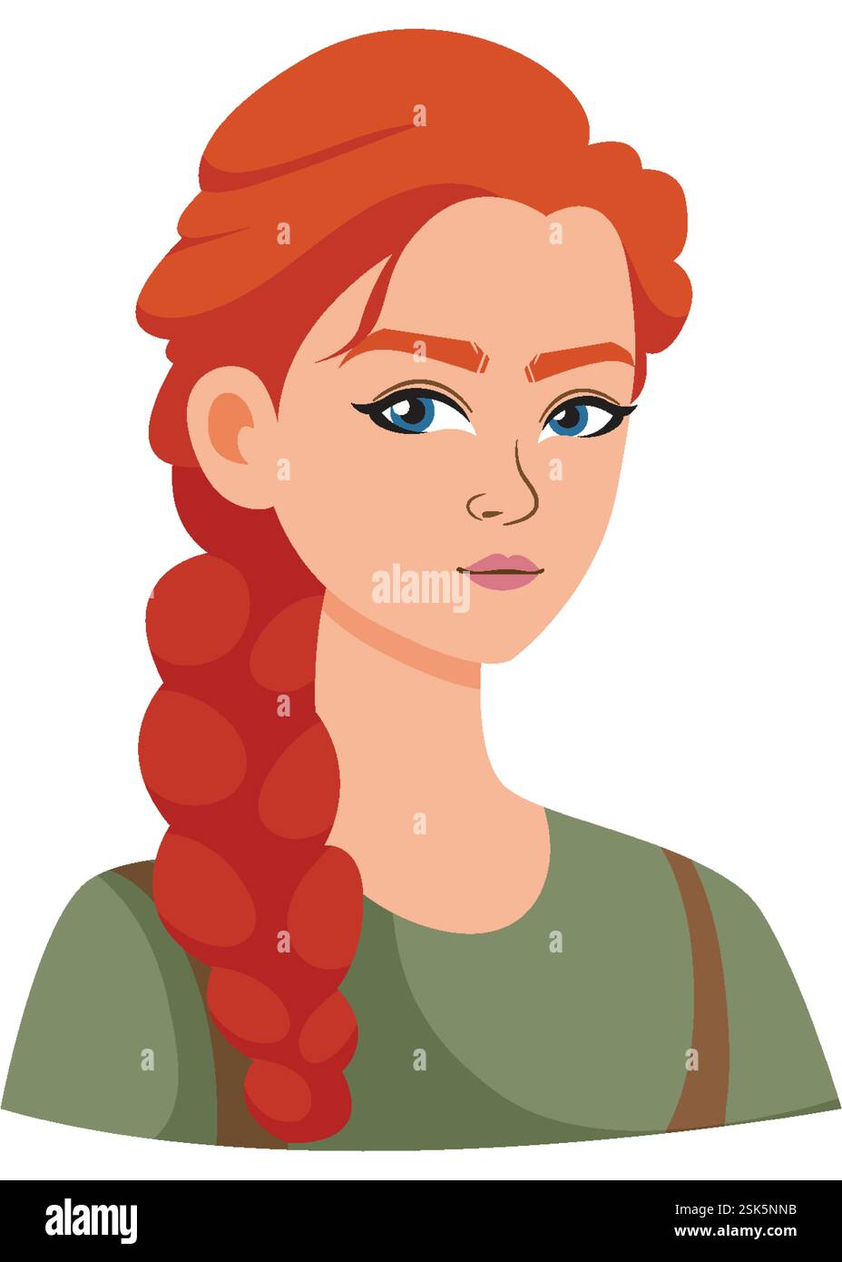 Illustration of a woman with red braided hair Stock Vector Image & Art ...