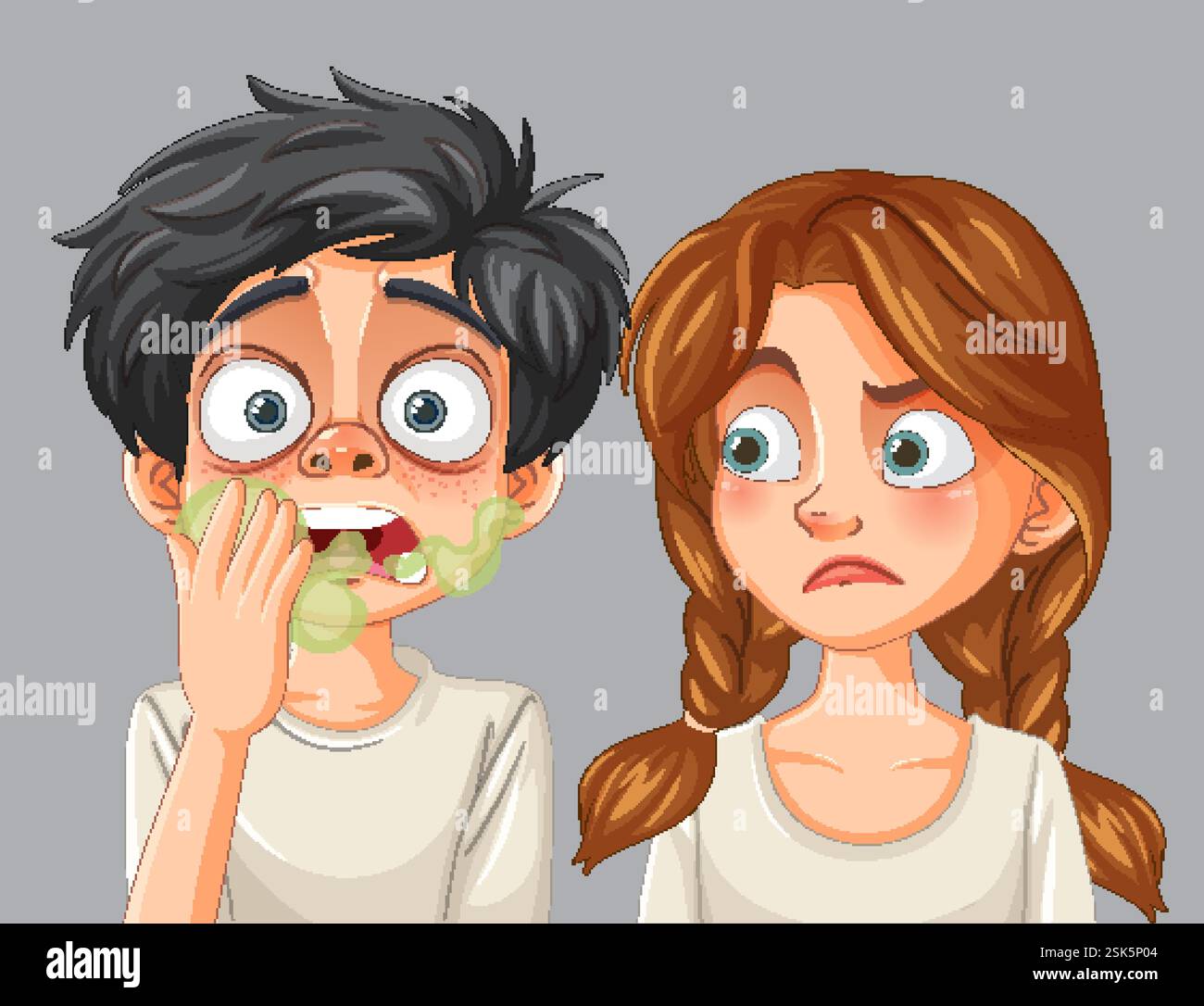 Illustration of a boy with bad breath Stock Vector Image & Art - Alamy