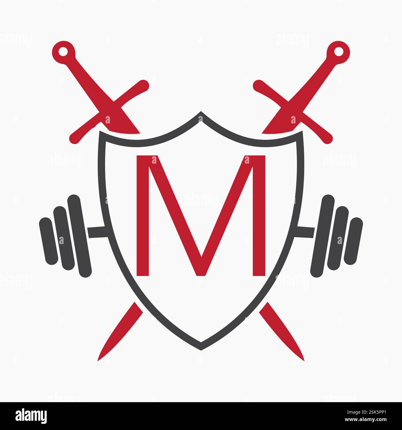 Initial Letter M Warrior Logo Design Concept For Security, Safety, and ...