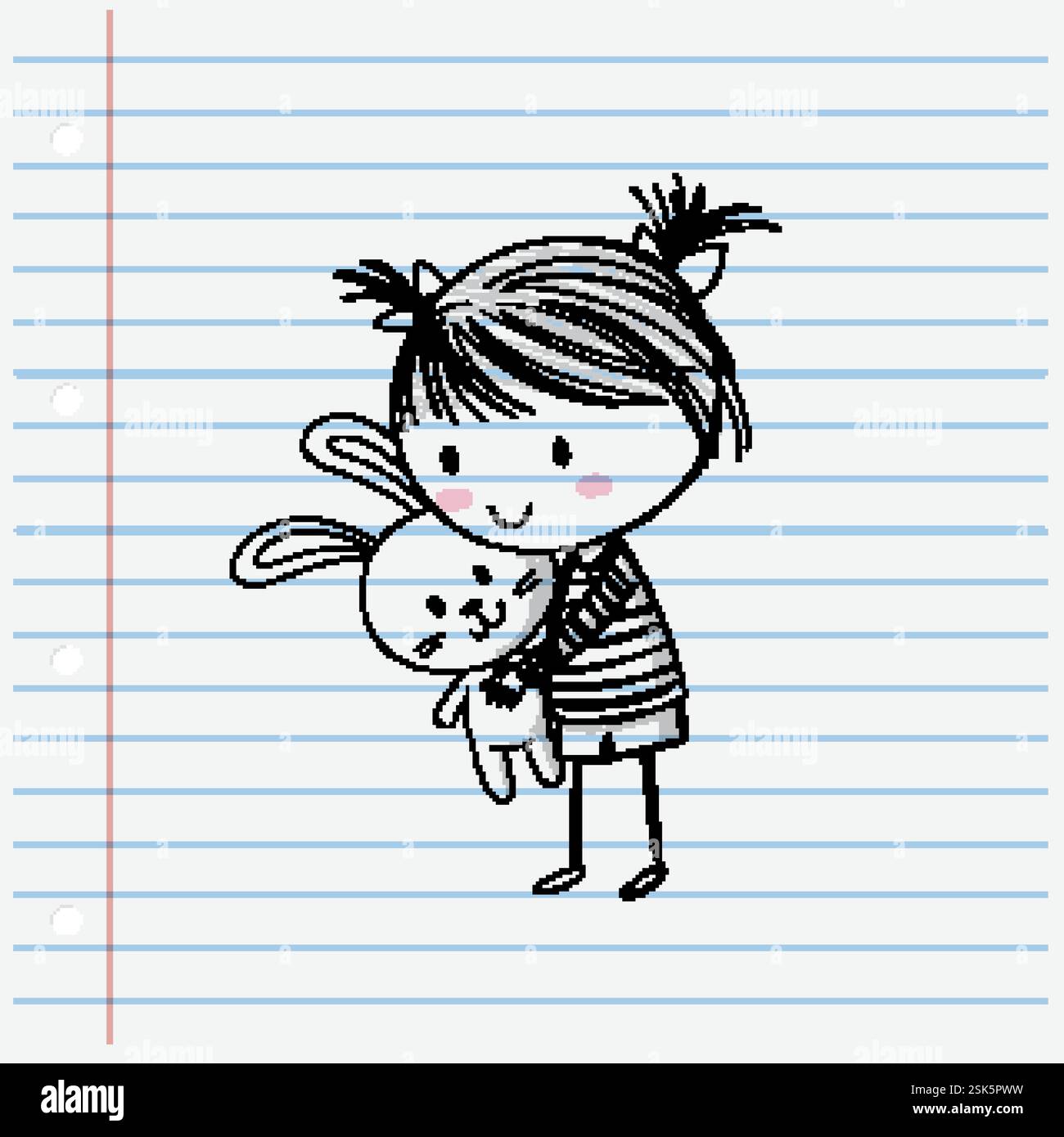 A child lovingly embraces a cute stuffed bunny Stock Vector Image & Art ...