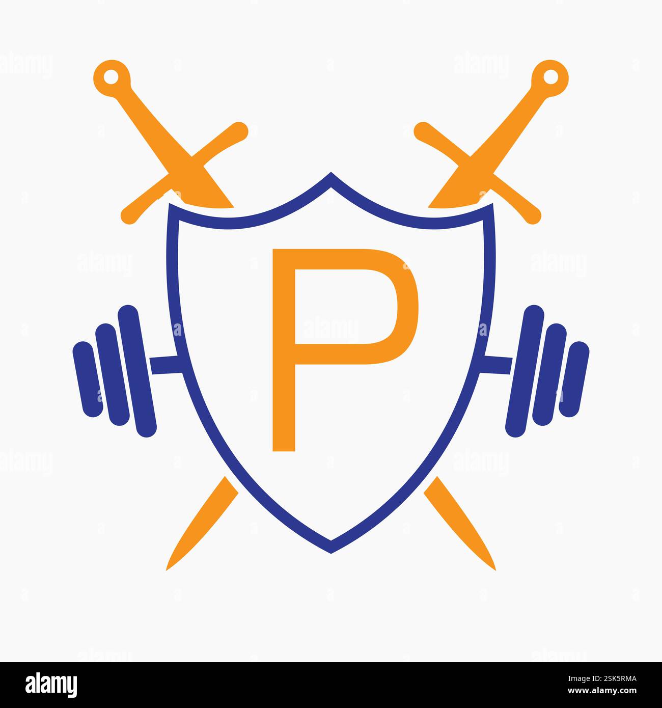 Initial Letter P Warrior Logo Design Concept For Security, Safety and ...