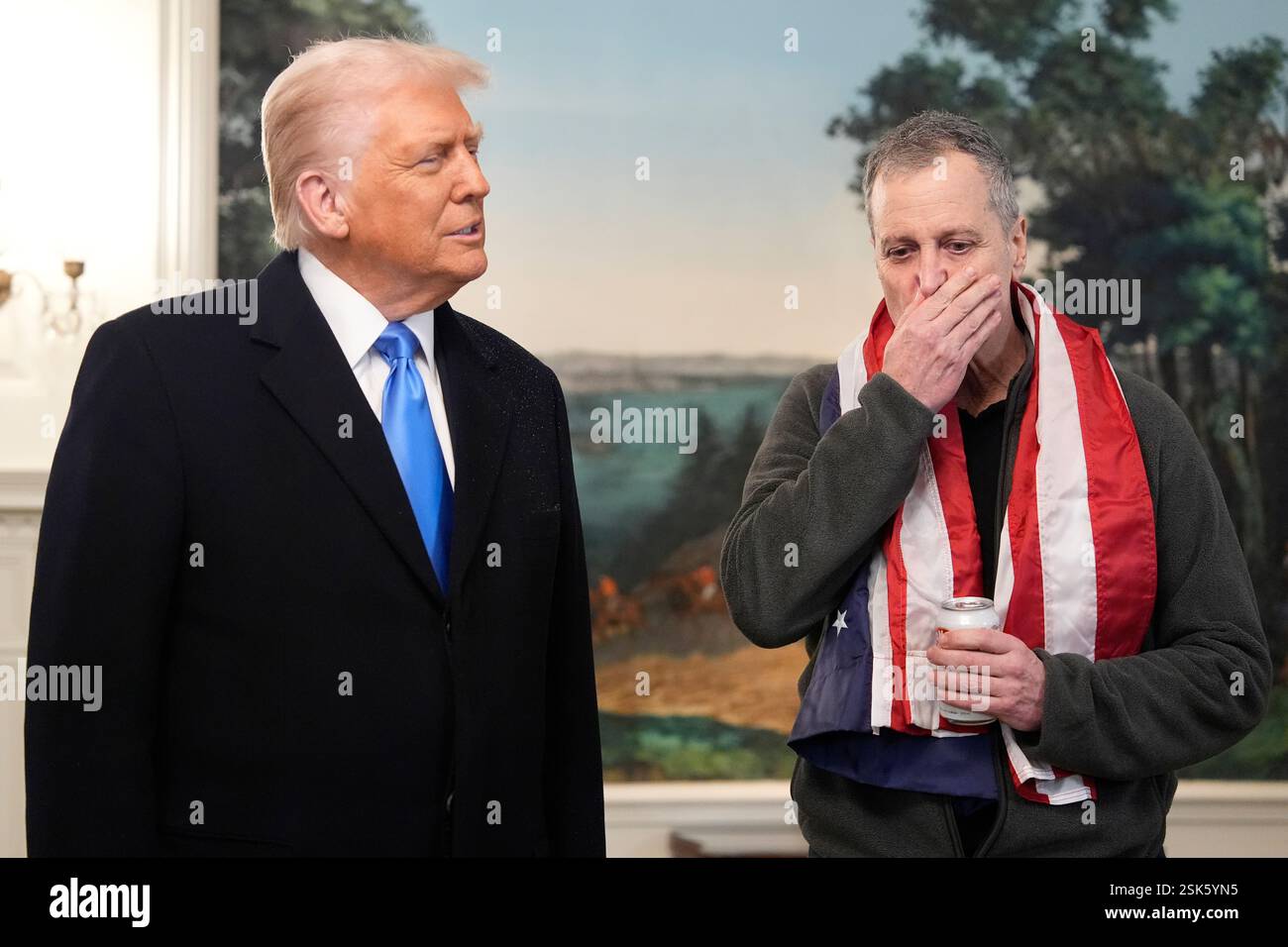 President Donald Trump, accompanied by Marc Fogel, speaks in the ...
