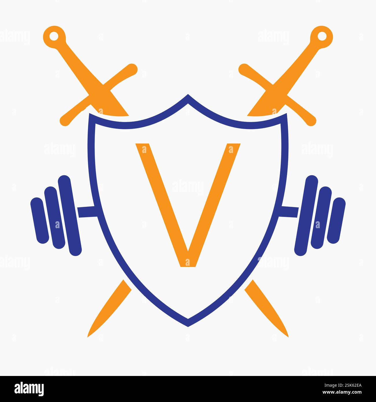 Initial Letter V Warrior Logo Design Concept For Security, Safety and ...