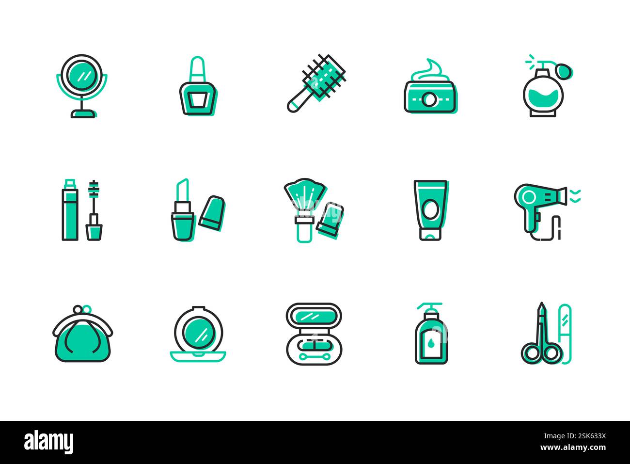 Cosmetics and beauty - set of line design style icons Stock Vector ...