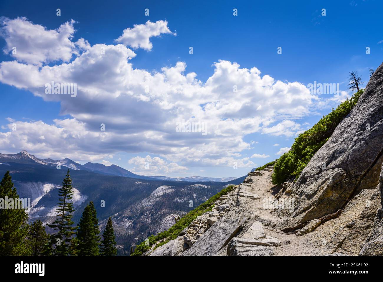 Foot path on the Half Dome Trail at Yosemite National Park Stock Photo ...