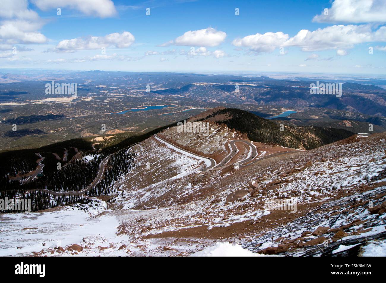A view from Pike's Peak mountain in Colorado, USA, showing North ...