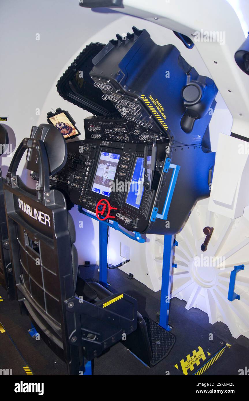 A partial mockup of the Boeing Starliner space capsule, designed to ...