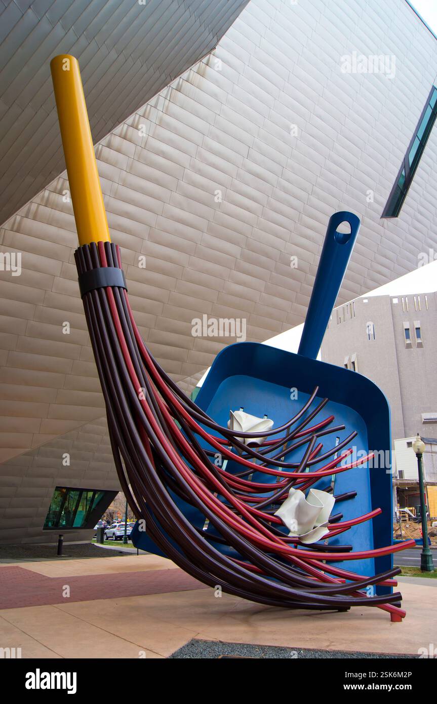 An art installation outside the Denver Art Museum in Denver, Colorado ...