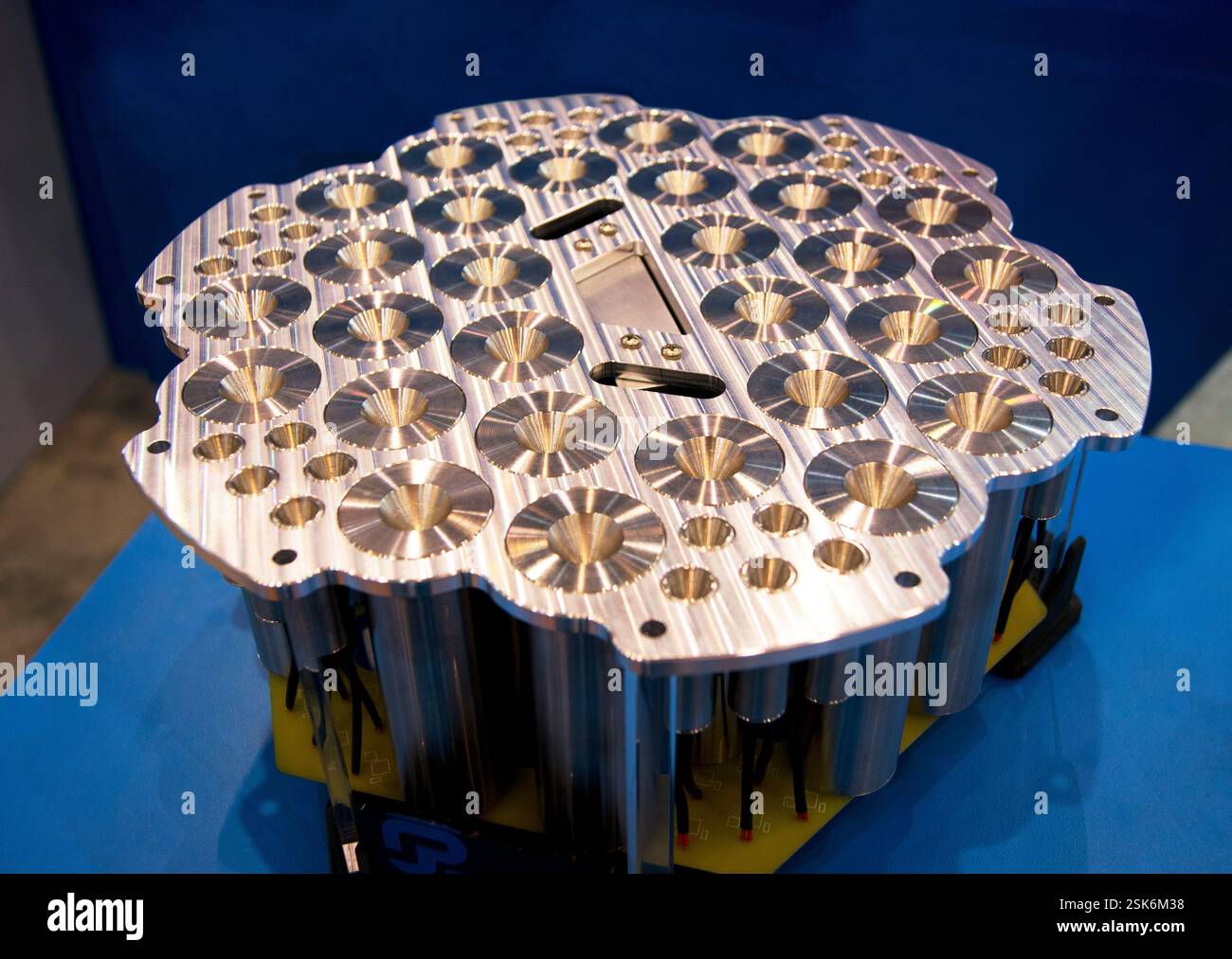 An engineering model of a microwave phased array antenna on display at ...