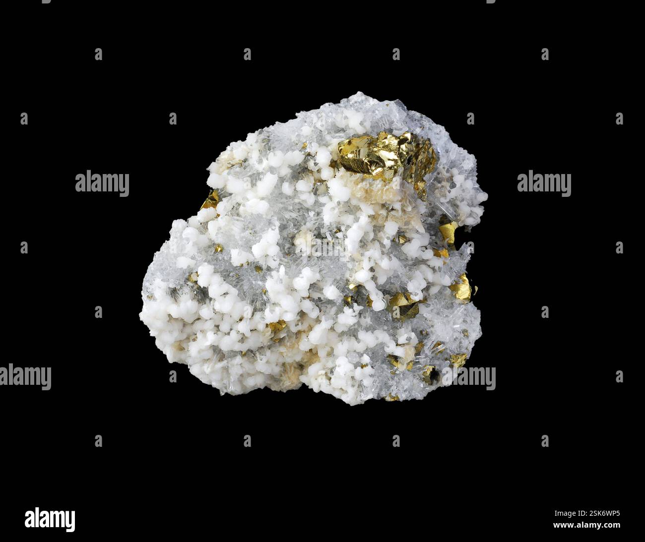 Dolomite with pyrite and quartz. Sample of the calcium magnesium ...