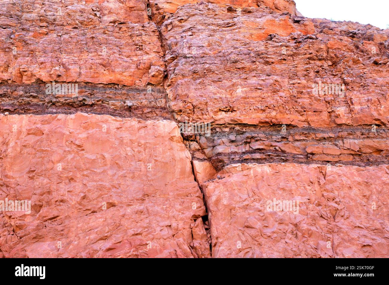 Moab fault, Utah, USA. Close-up of rock in the area of the Moab Fault ...