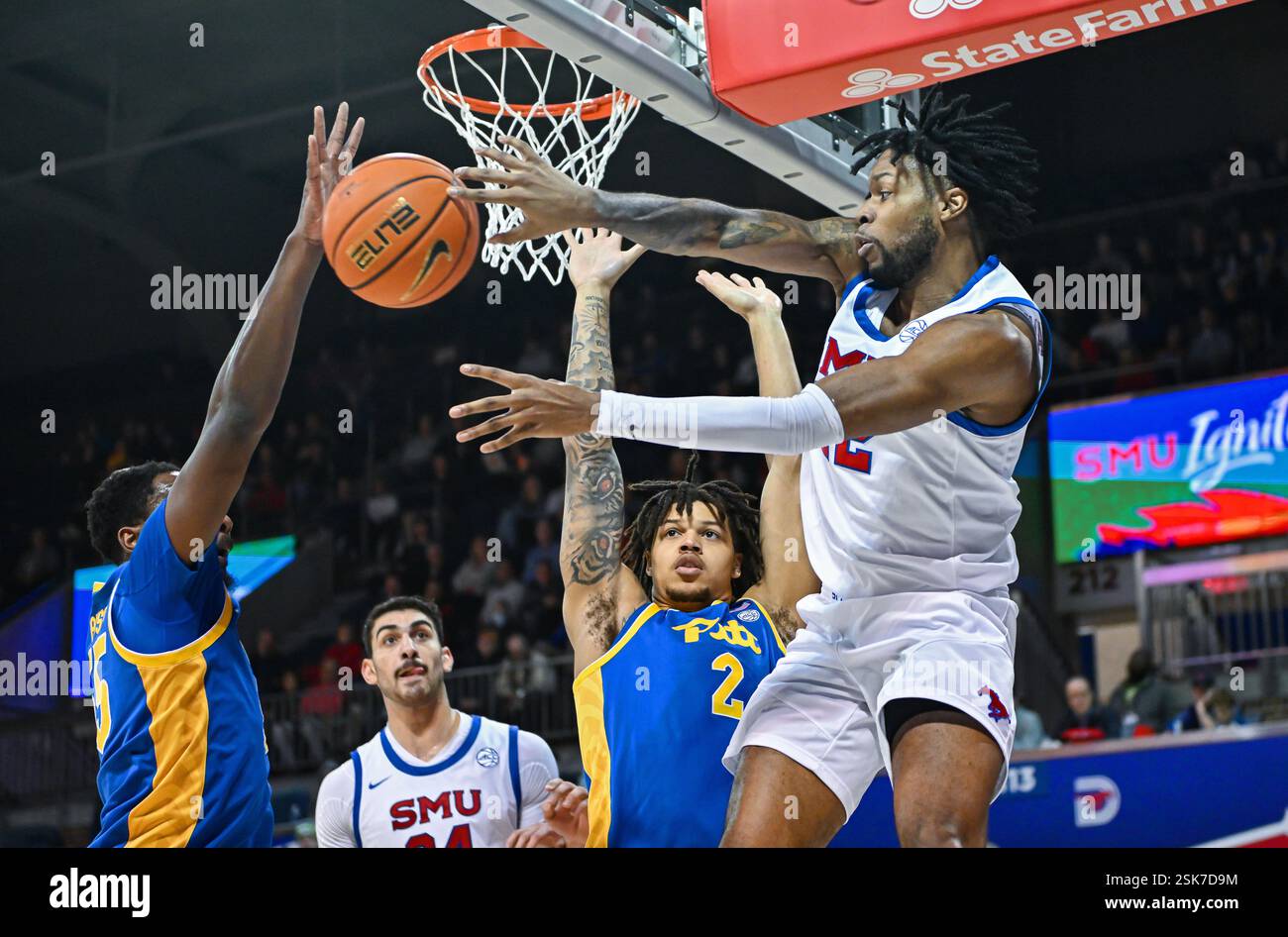 Dallas, TX, USA. 11th Feb, 2025. SMU Mustangs forward Keon Ambrose ...