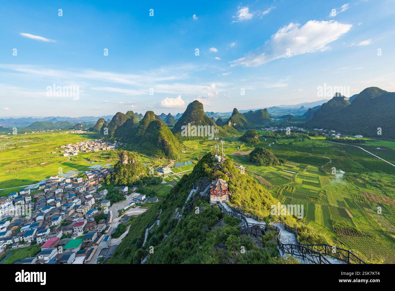 The blues beauty of Huixian Glass Field in Guilin, Guangxi Stock Photo ...