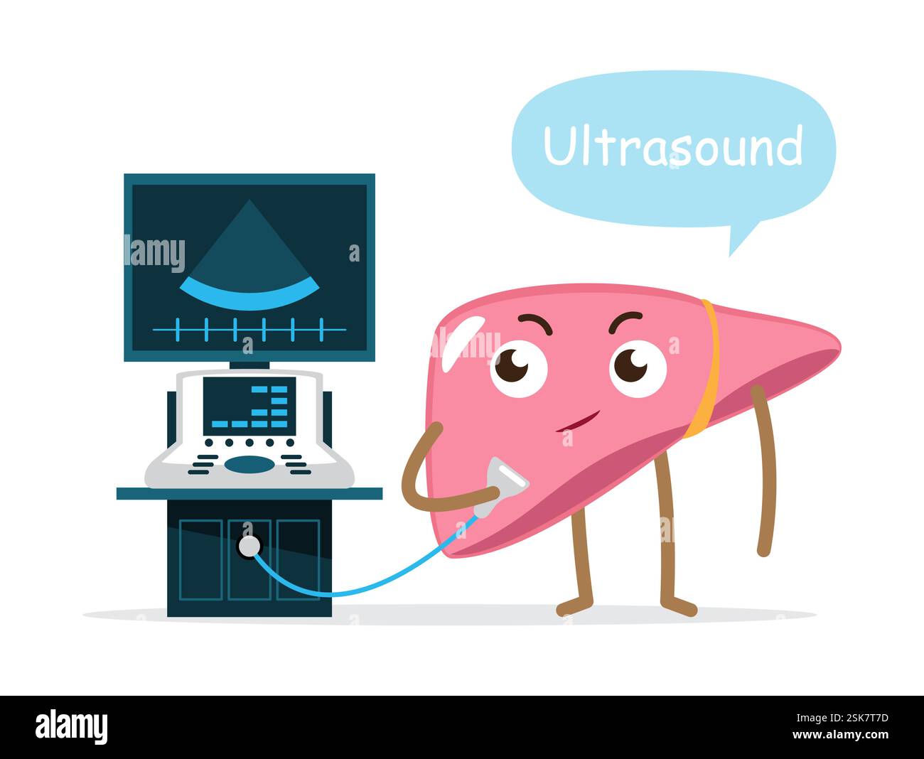 Liver and ultrasonography machine, Cute medical cartoon character ...