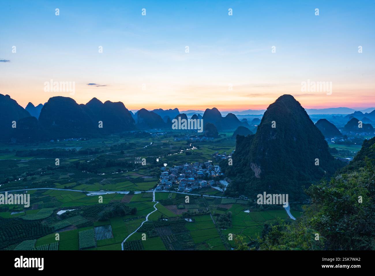 The blues beauty of Huixian Glass Field in Guilin, Guangxi Stock Photo ...