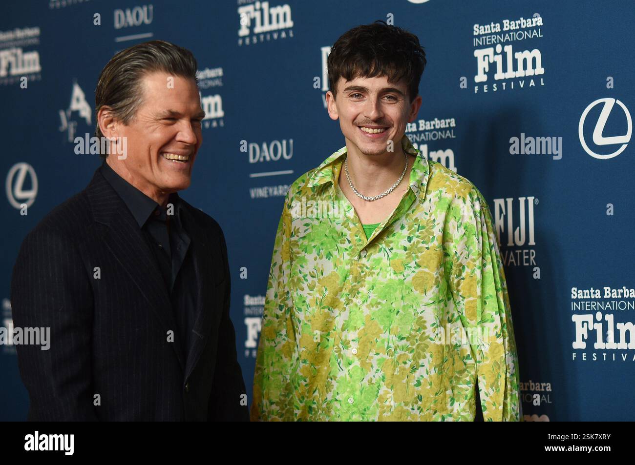 Josh Brolin, left, and Timothée Chalamet attend the Arlington Artist of ...