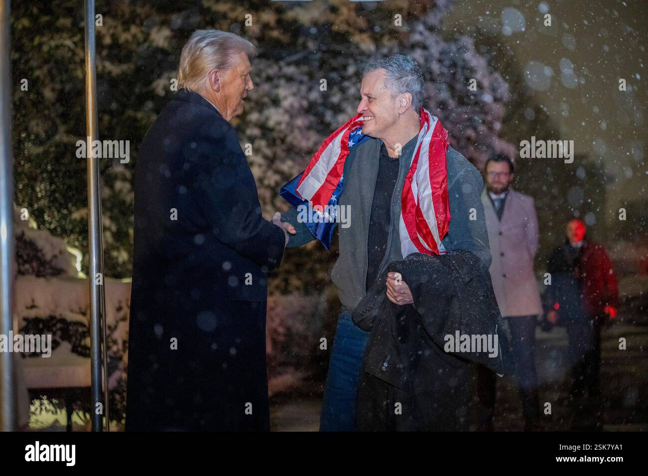 US President Donald Trump welcomes Mark Fogel, who was recently ...