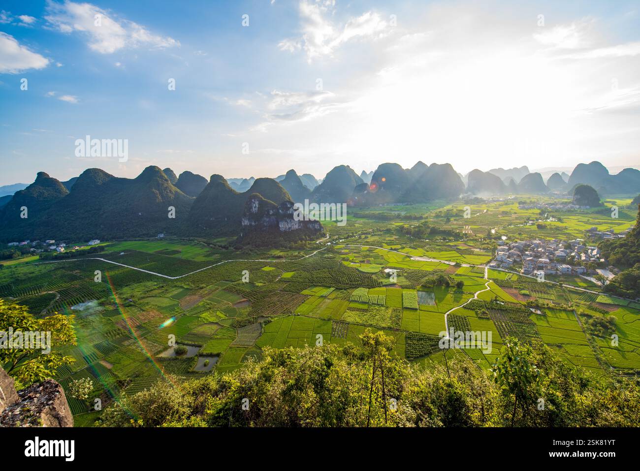 The blues beauty of Huixian Glass Field in Guilin, Guangxi Stock Photo ...