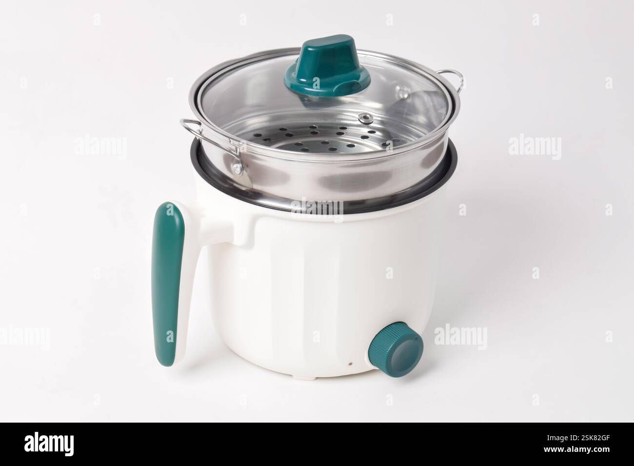 Double tray steaming electric pot, for steam cooking and frying food ...