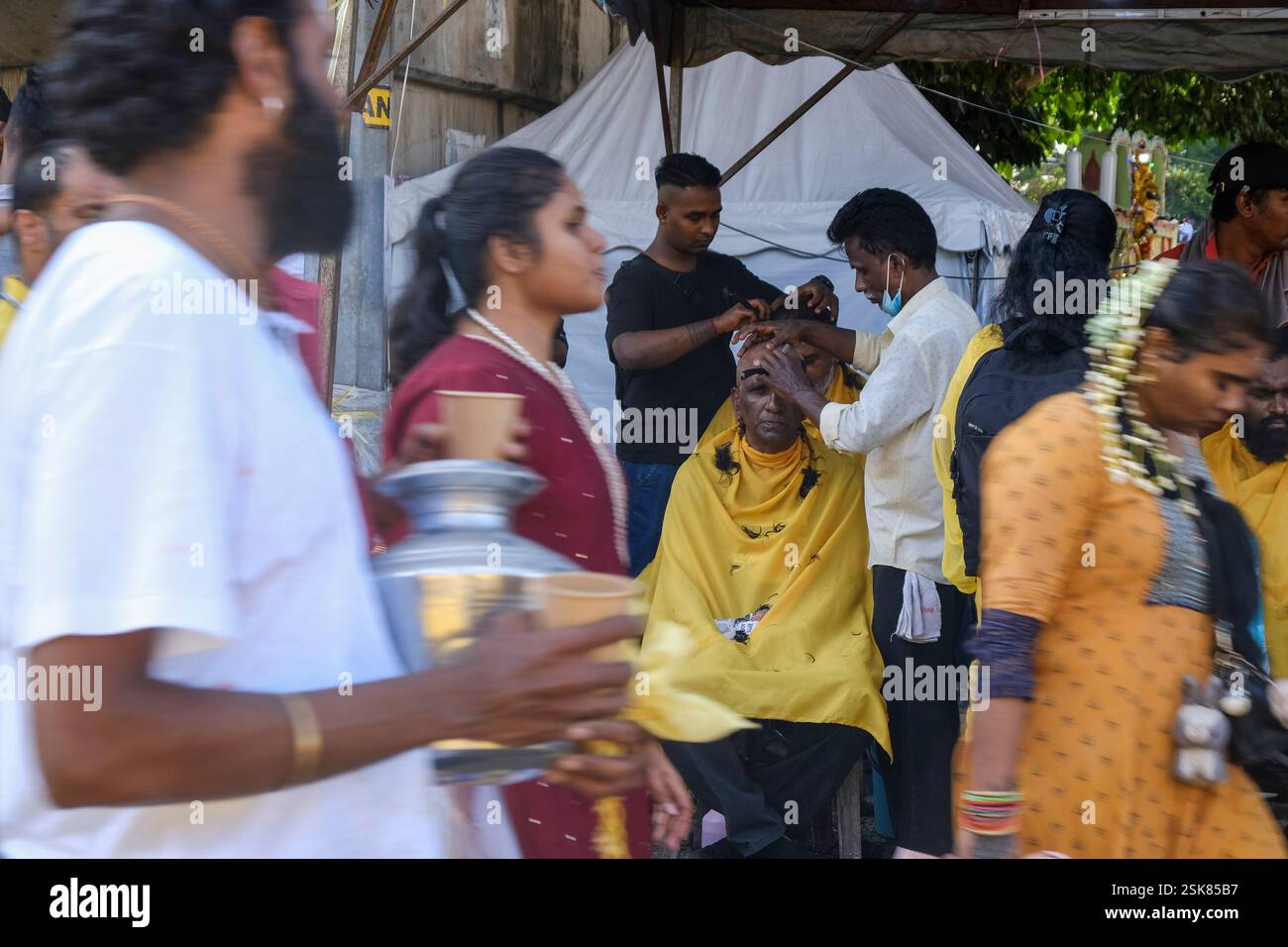 Kuala Lumpur, Malaysia. 11th Feb, 2025. A Hindu devotee seen takes ...