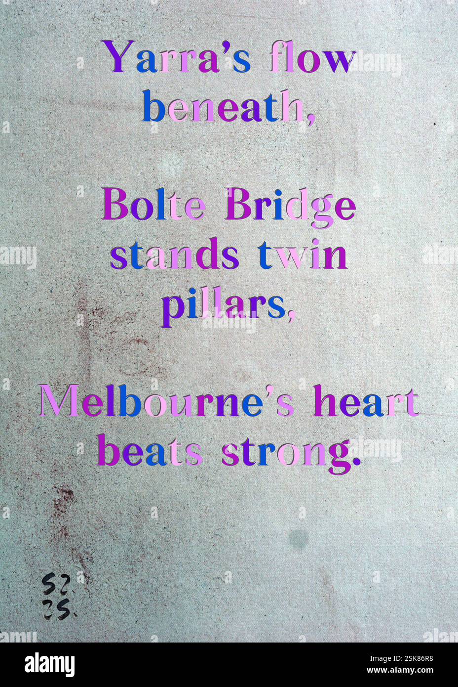 Yarra's flow beneath, Bolte Bridge stands twin pillars, Melbourne's ...