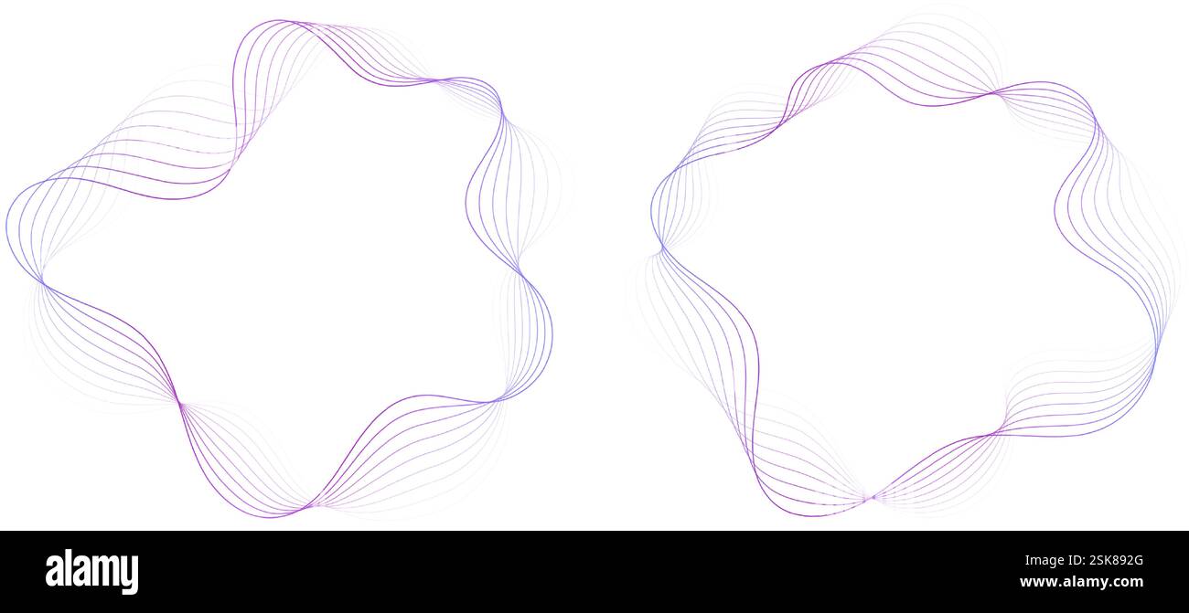 Abstract wavy frames set, colorful flowing borders isolated on white Stock Vector Image & Art ...