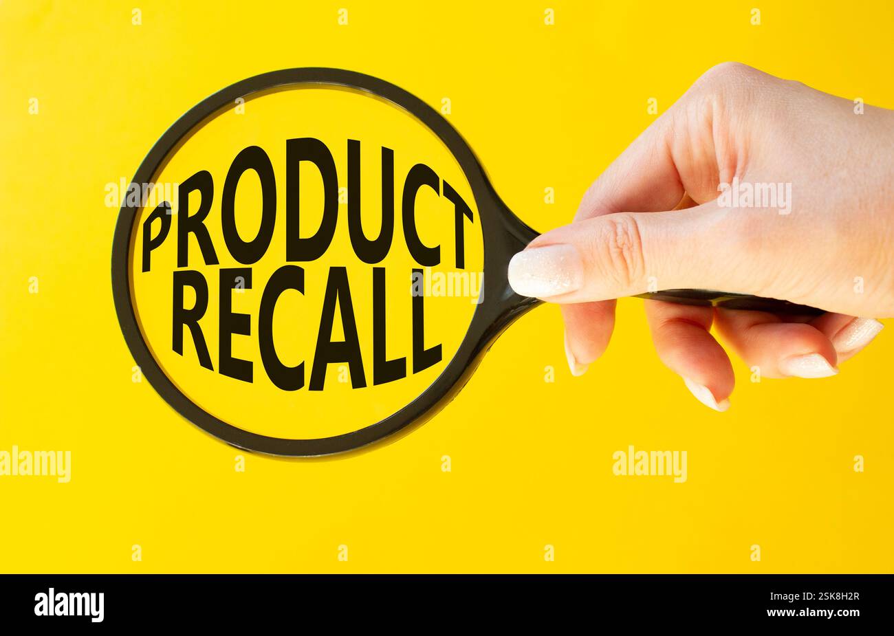 Product recall symbol. Concept words Product recall on magnifying glass ...