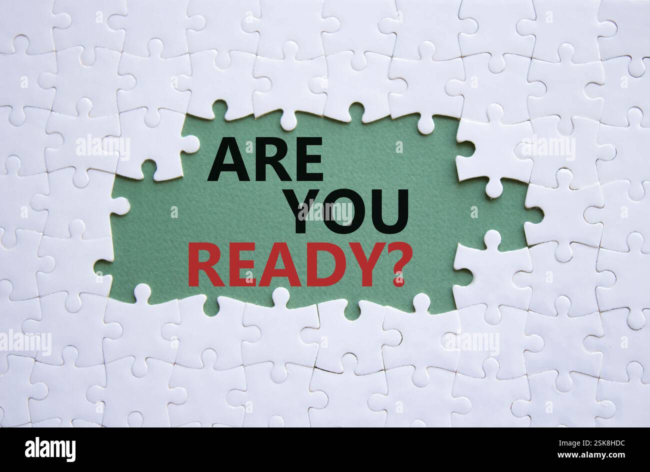 Are you ready symbol. Concept word Are you ready on grey green ...
