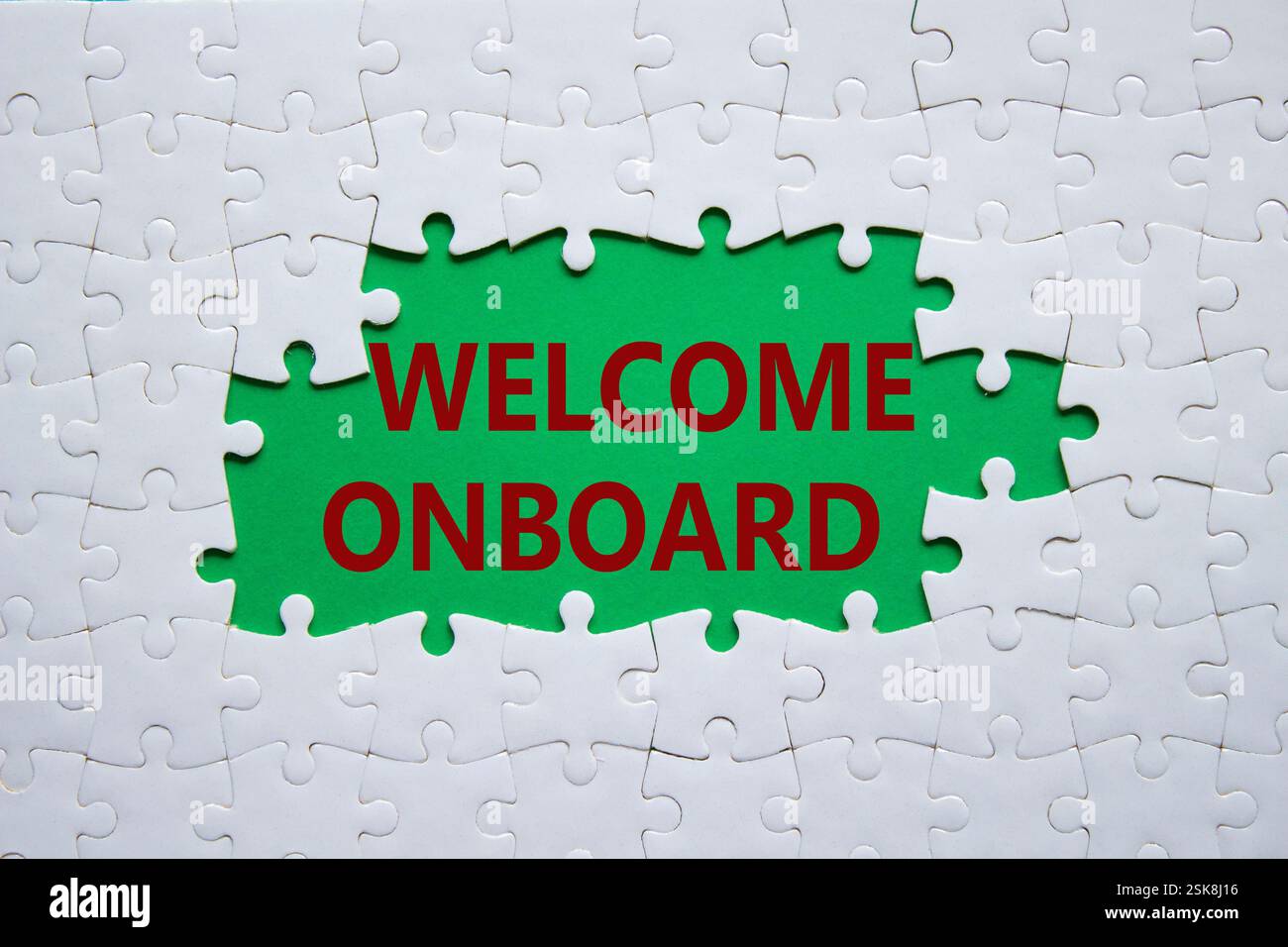 Welcome onboard symbol. Concept words Welcome onboard on white puzzle ...