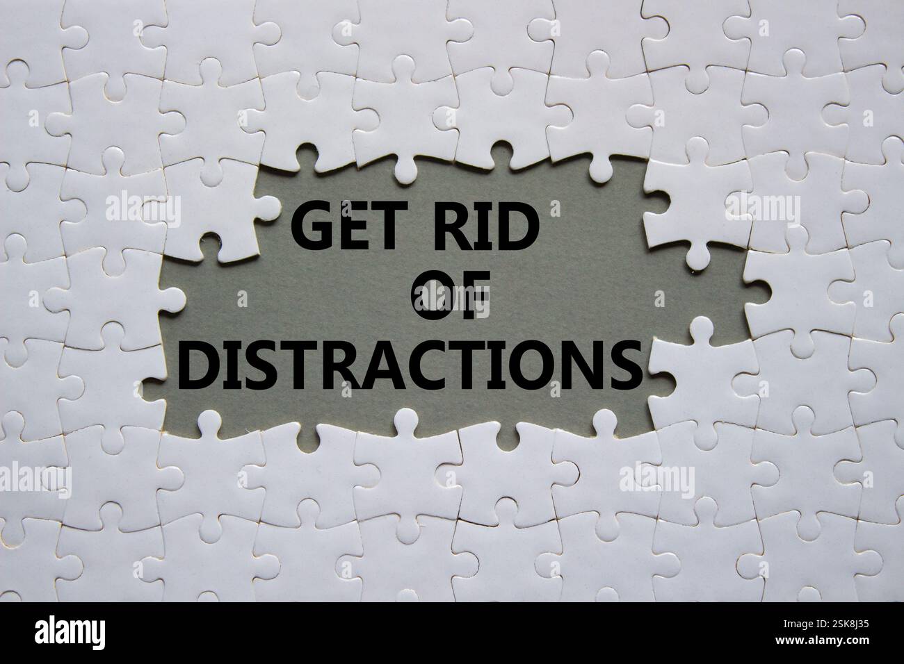 Distractions symbol. Concept word Get rid of Distractions on white ...