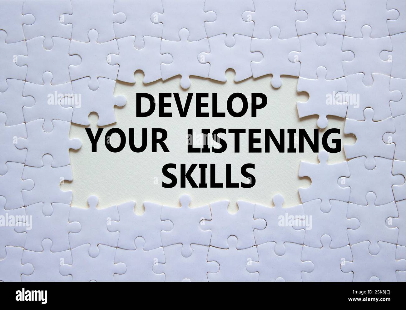 Listening skills symbol. Concept word Develop active listening skills ...