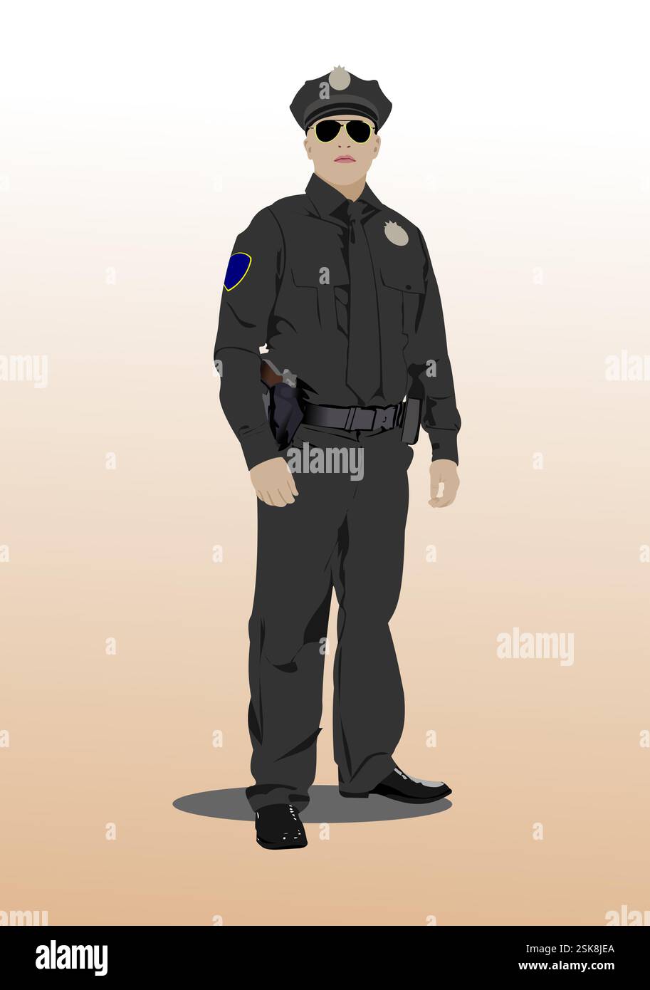 American Policeman. Vector 3d hand drawn illustration Stock Vector ...