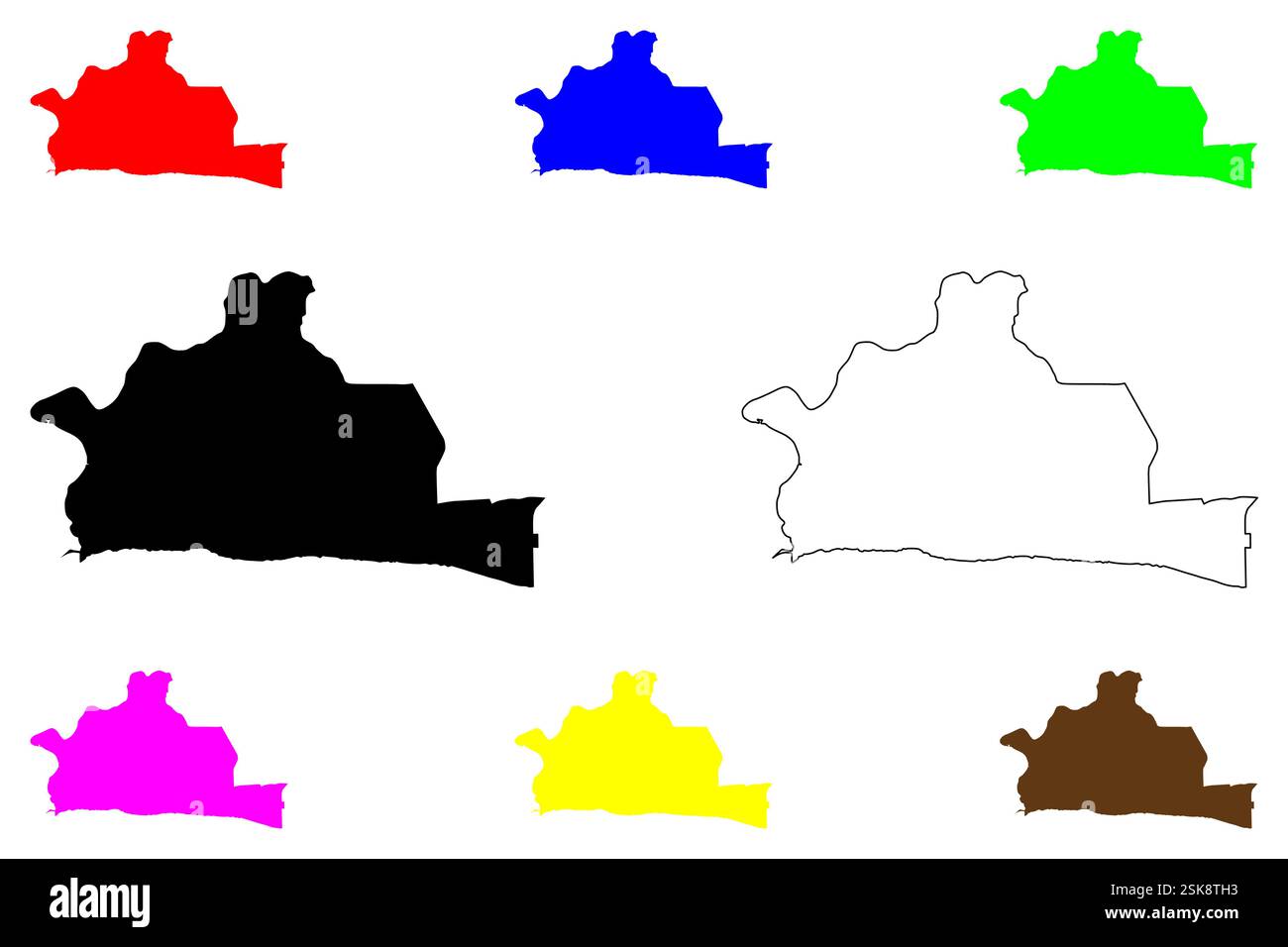 Santo Domingo Este city (Dominican Republic, Hispaniola) map vector ...