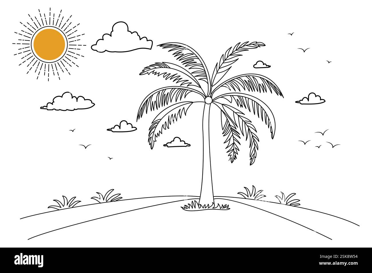 Tree clipart black line Cut Out Stock Images & Pictures - Alamy