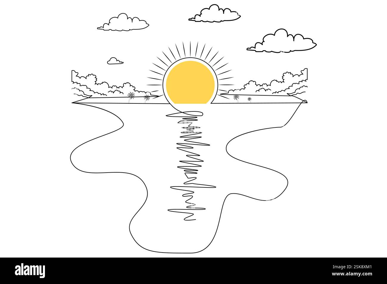 Tree clipart black line Cut Out Stock Images & Pictures - Alamy