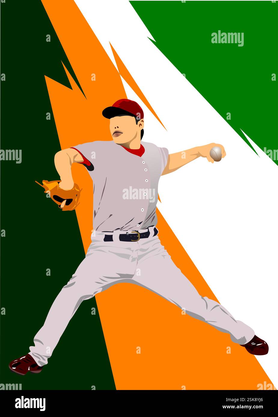 Baseball players. Vector 3d hand drawn illustration Stock Vector Image ...