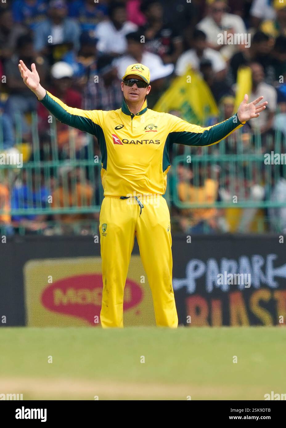 Australia's Steven Smith gestures during the first ODI cricket match ...