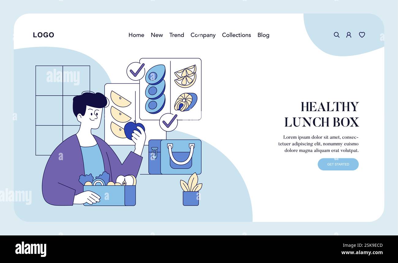 Healthy lunch planning concept. A person organizing nutritious food ...