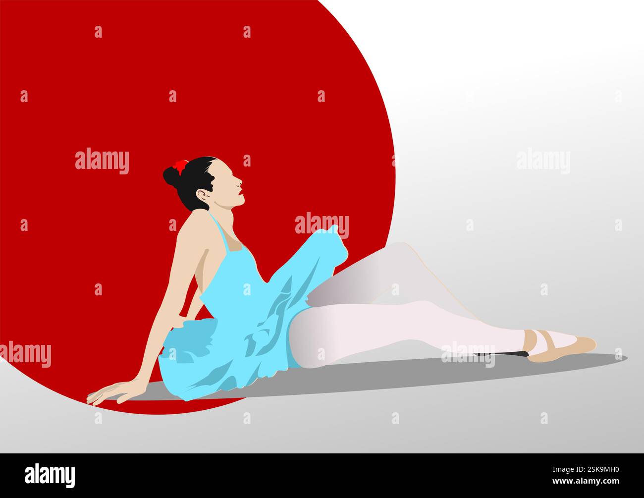 Classical ballet dancer. Color vector hand drawn illustration Stock ...