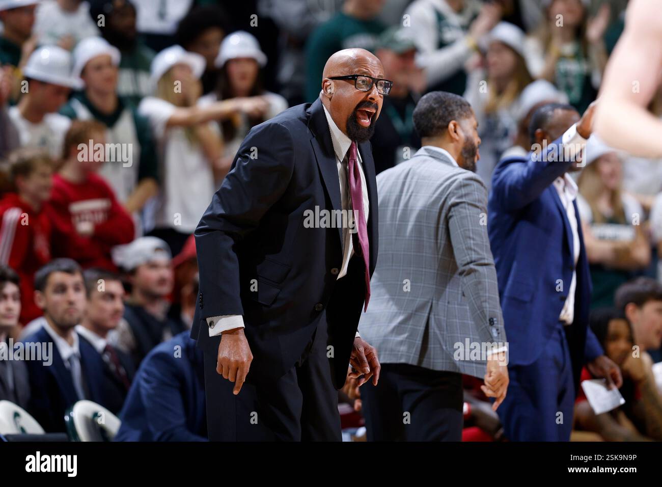 Indiana coach Mike Woodson yells during an NCAA college basketball game ...